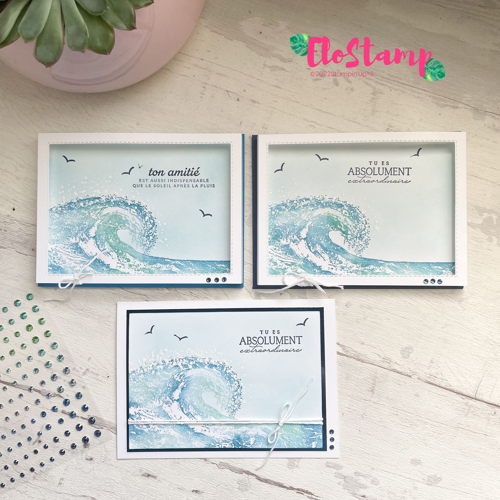 Tuto : la carte cadre et technique de tamponnage multi-couleurs